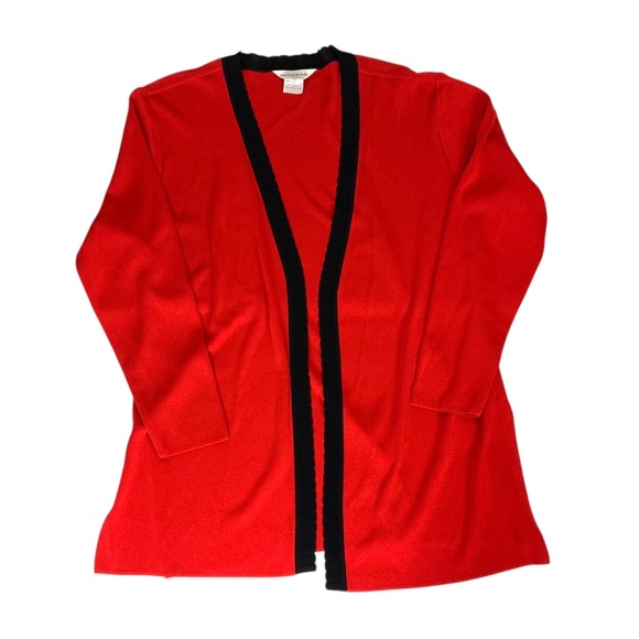 Misook | Sweaters | Exclusively Misook Woman Red Open Front Cardigan ...